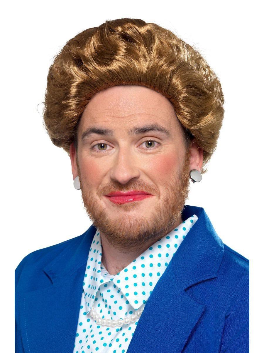 Iron Lady Prim Minister Mrs Thatcher Character Wig in Brown by Smiffy ...