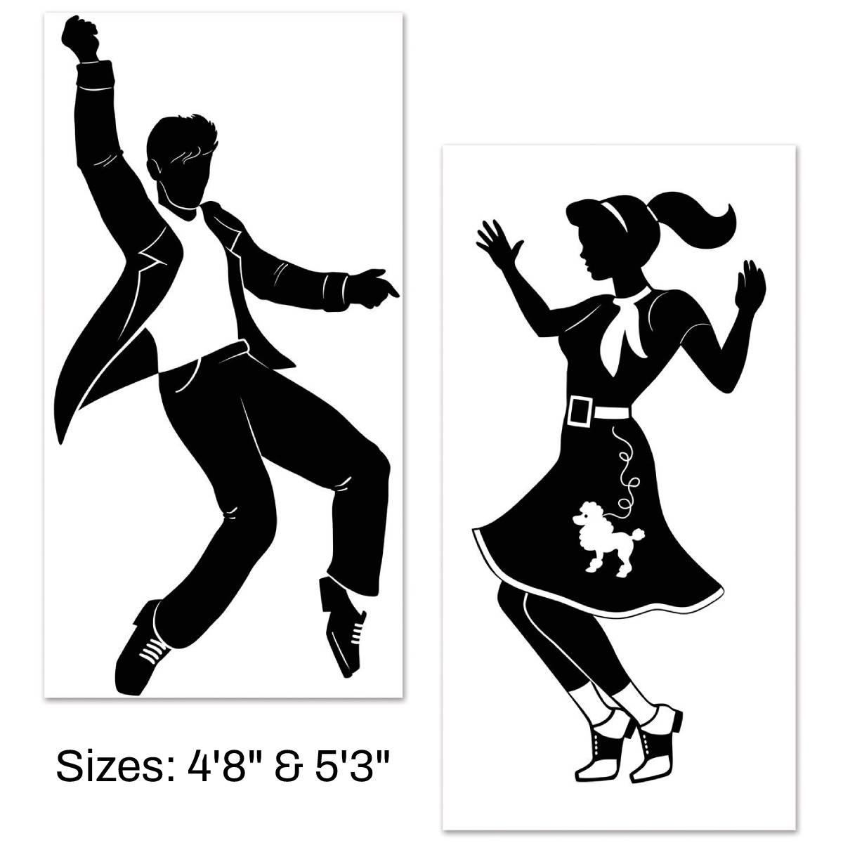 Fabulous 50s Rock and Roll Dancers Silhouettes by Beistle 59916 ...
