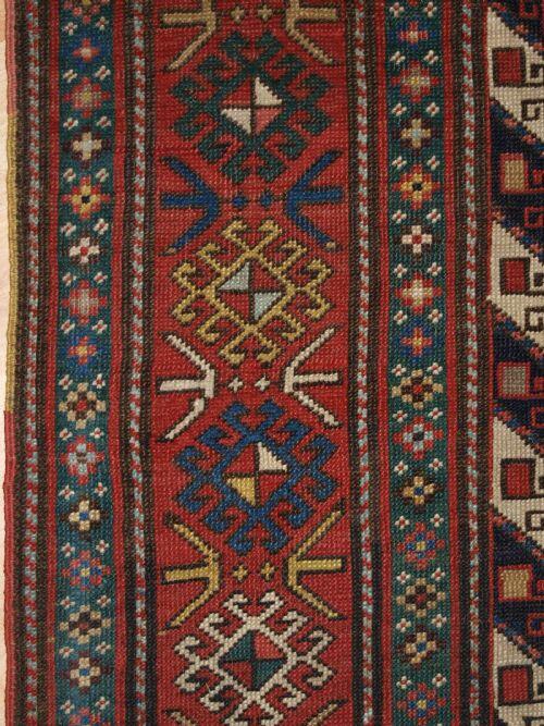 ANTIQUE CAUCASIAN SHIRVAN RUNNER EASTERN CAUCASUS. STRIPE DESIGN WITH ...