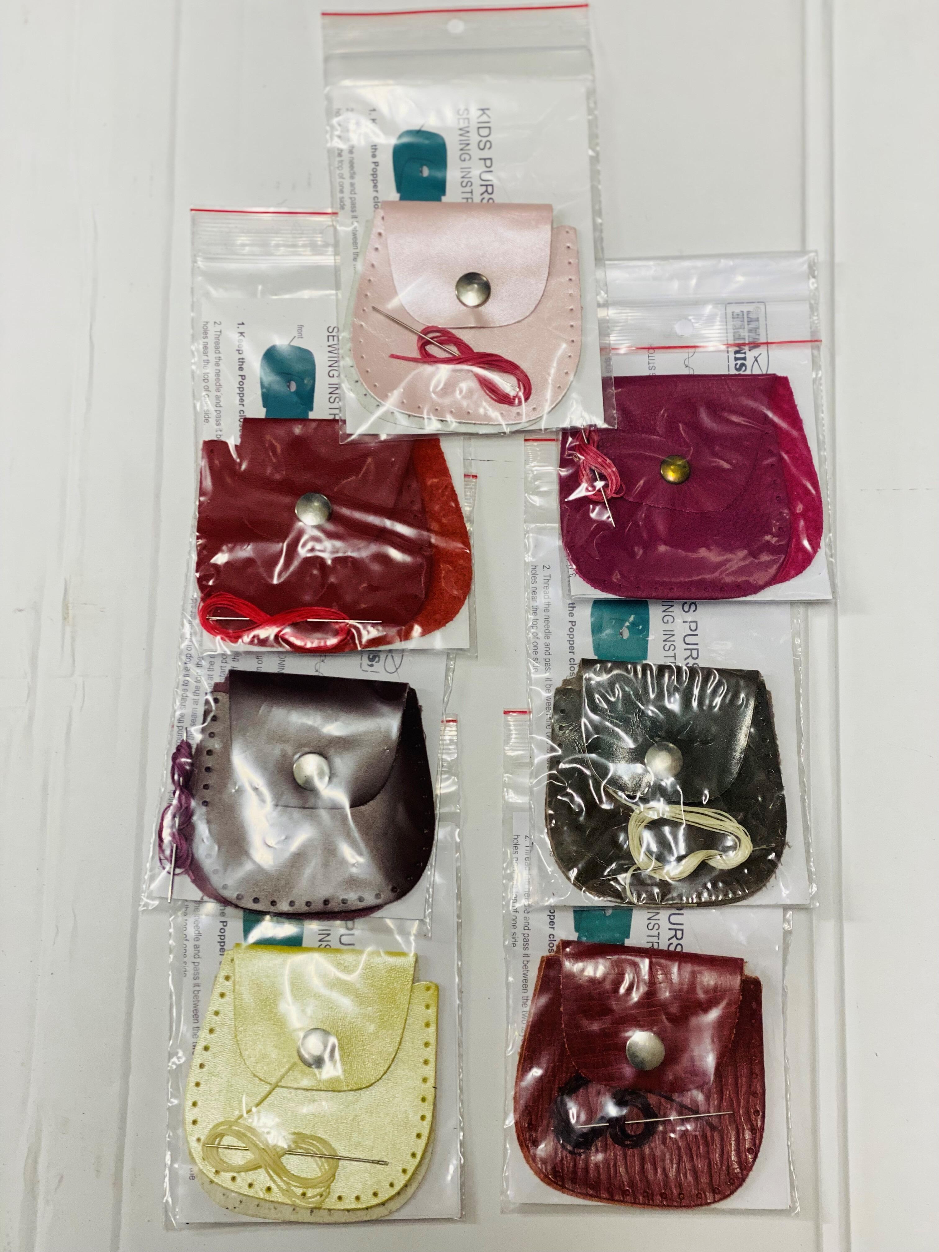 Bulk of 15 Kids DIY Small Leather purses kits