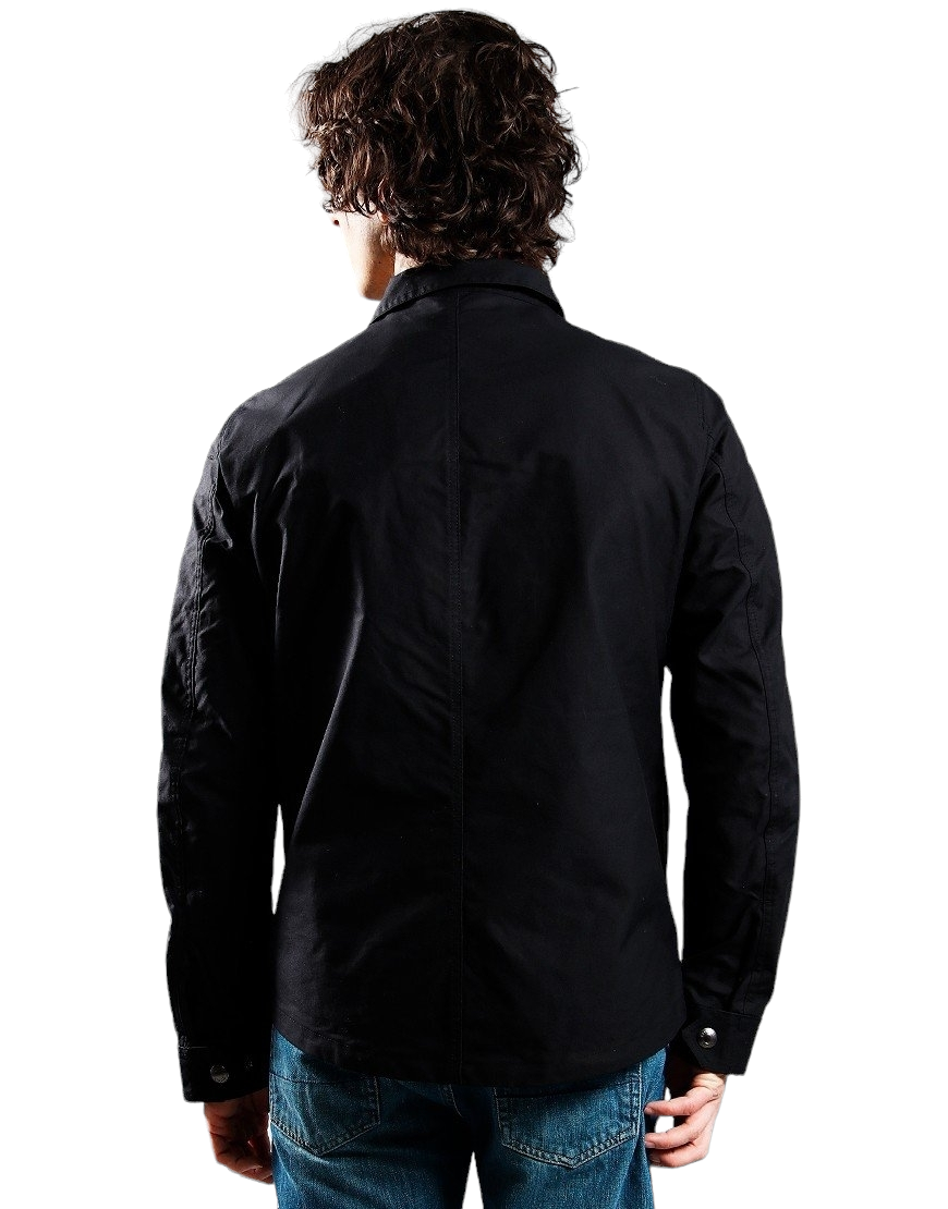 Belstaff Black Hedger Waxed Cotton Jacket Overshirt