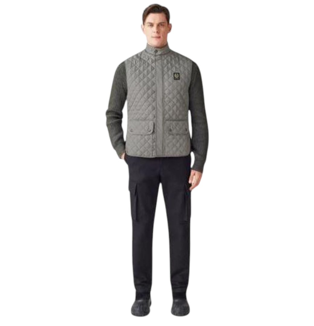 Belstaff Icon Quilted Nyon Waistcoat / Gilet Gunmetal Grey