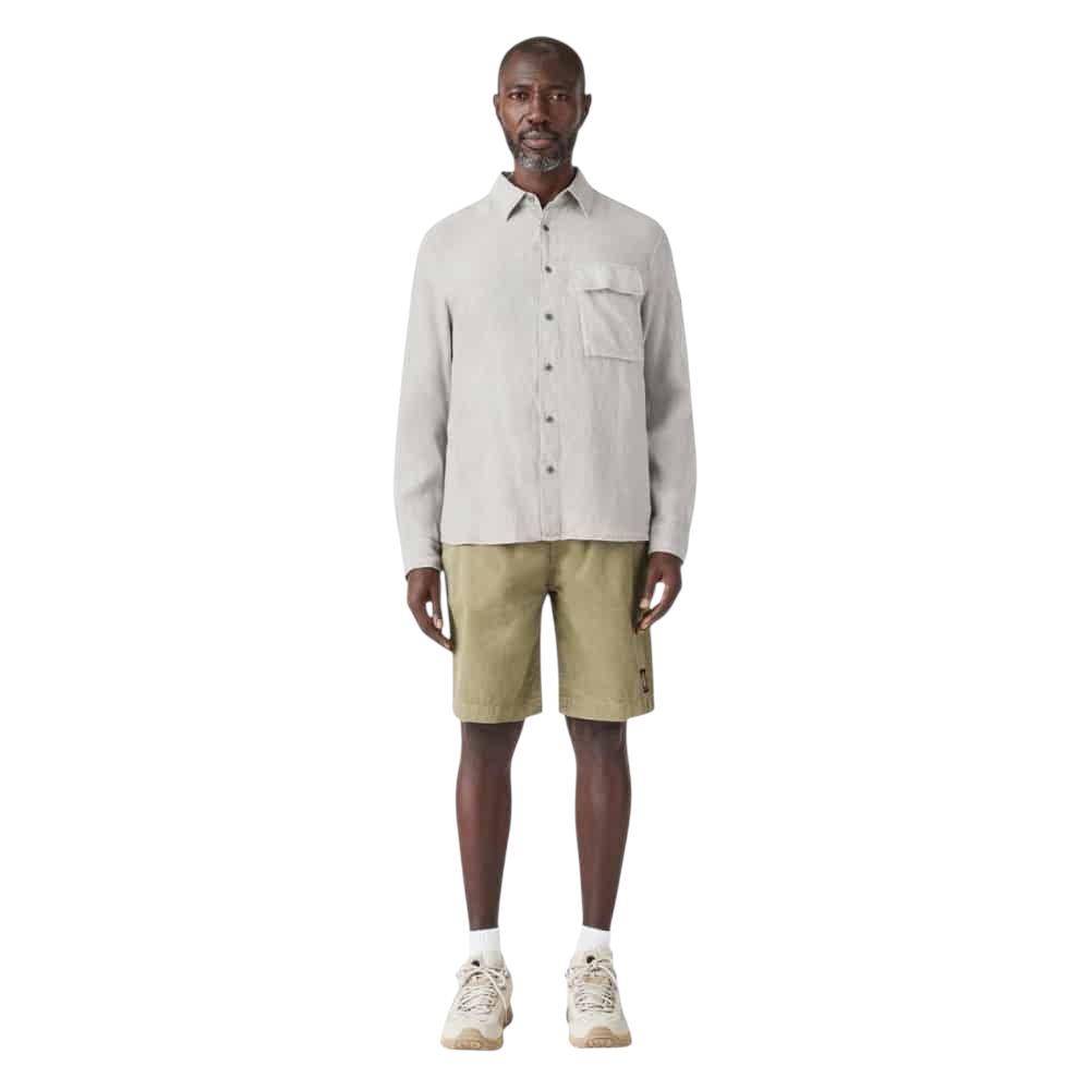 Belstaff Scale Garment Dyed Cloud Grey Cotton Linen Shirt