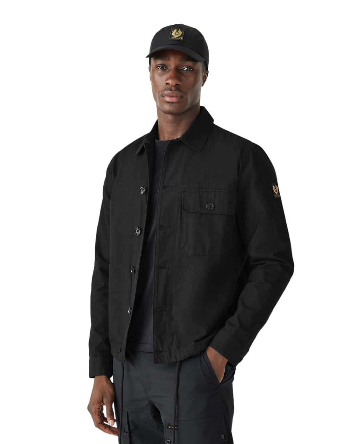 Belstaff Black Gulley Cotton Ripstop Overshirt Shackett