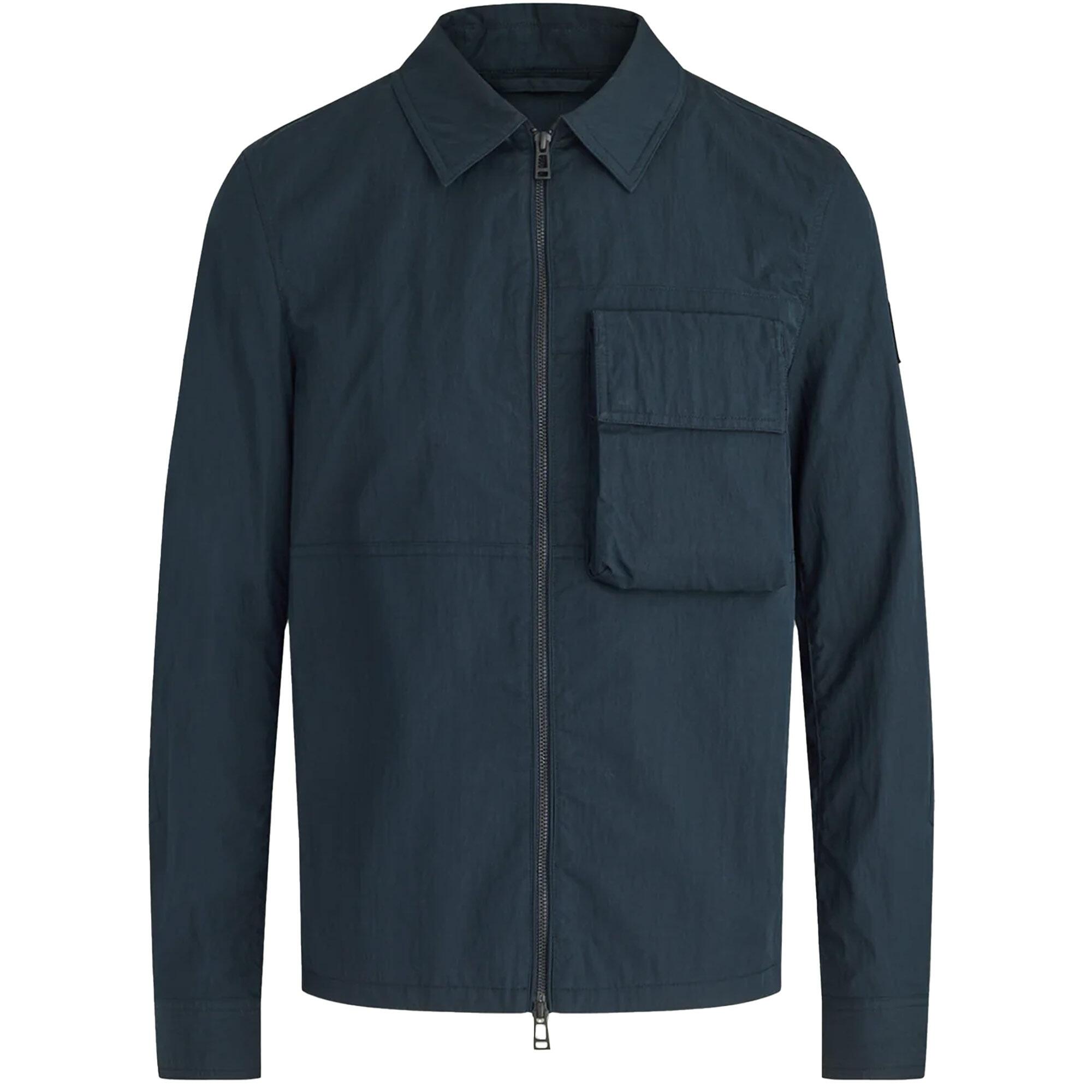 Belstaff Dark Ink Runner Cotton Blend Overshirt Shackett