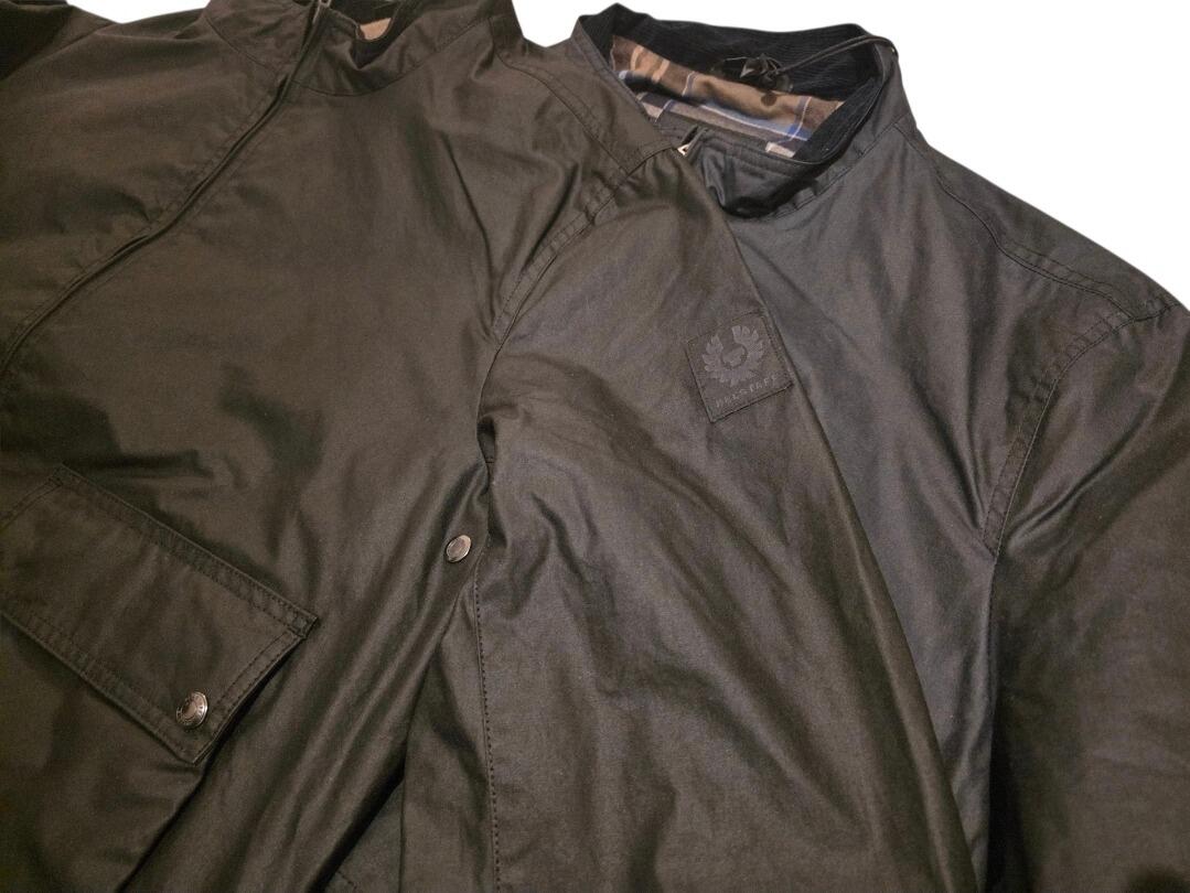 Belstaff Base Waxed Cotton Dark Ink Bomber Jacket