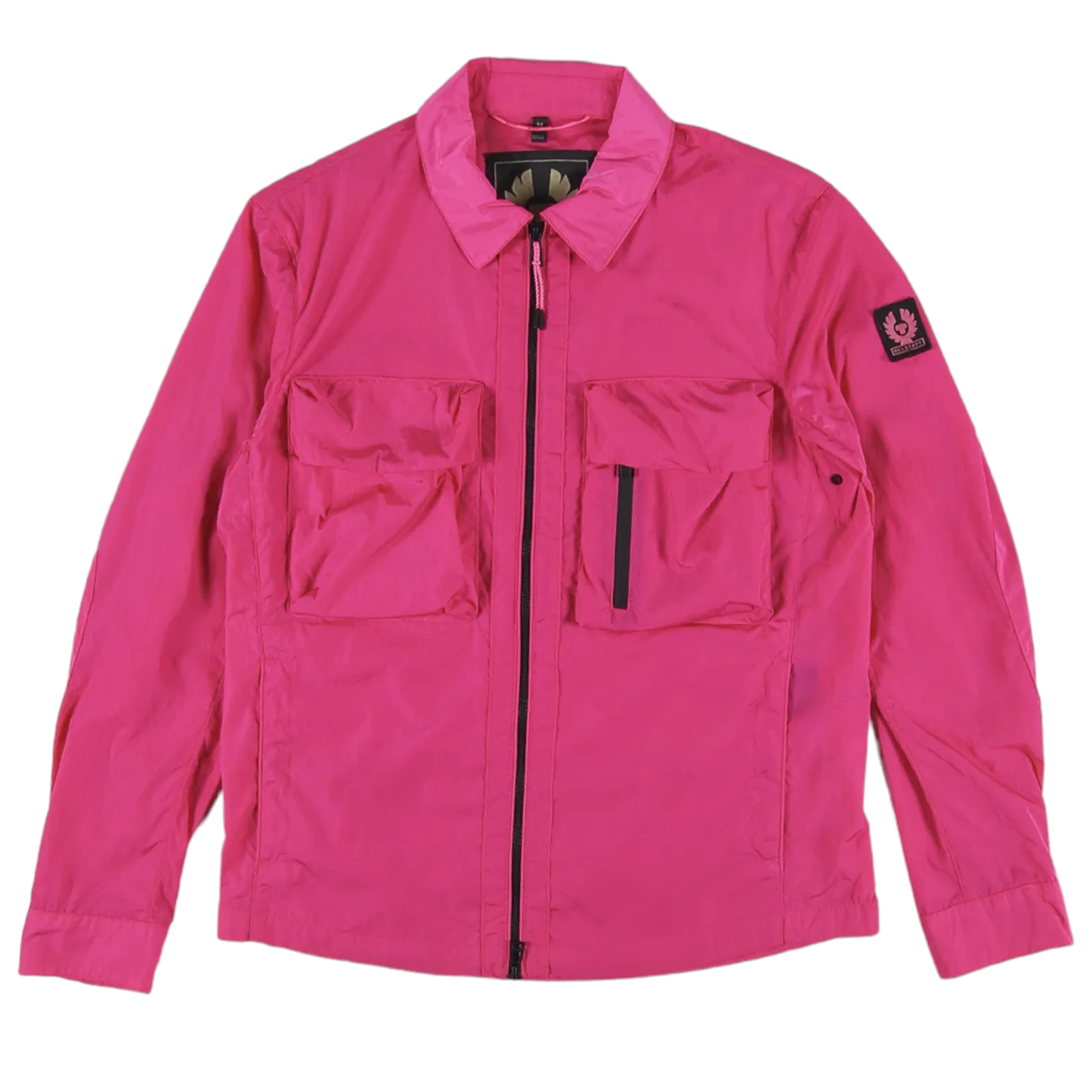 Belstaff Fuschia Pink Rift Shimmer Shell Overshirt Shackett