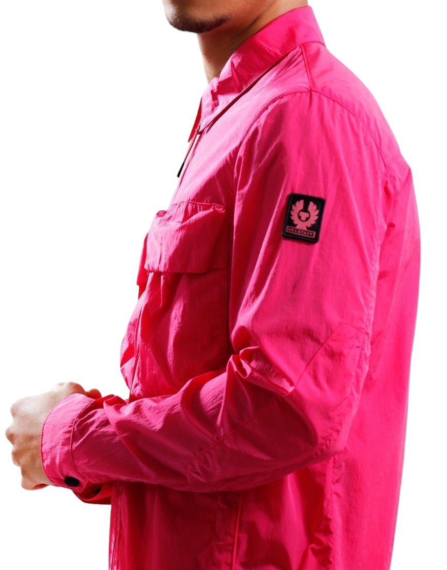 Belstaff Fuschia Pink Rift Shimmer Shell Overshirt Shackett