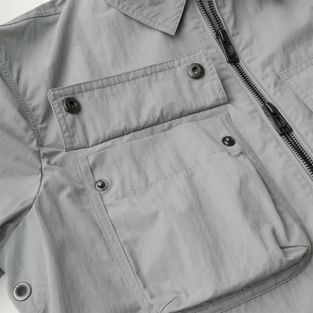 Belstaff Outline Cloud Grey Ripple Shell Overshirt Shackett Jacket