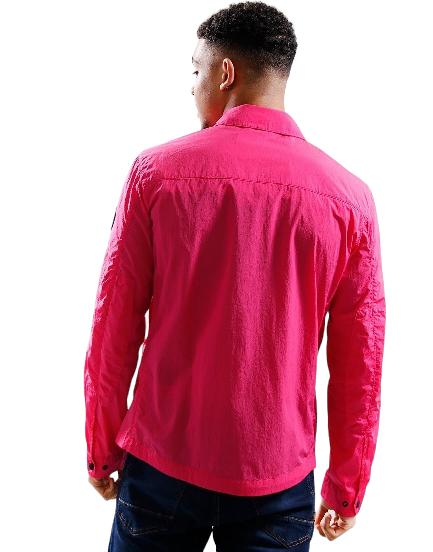 Belstaff Fuschia Pink Rift Shimmer Shell Overshirt Shackett