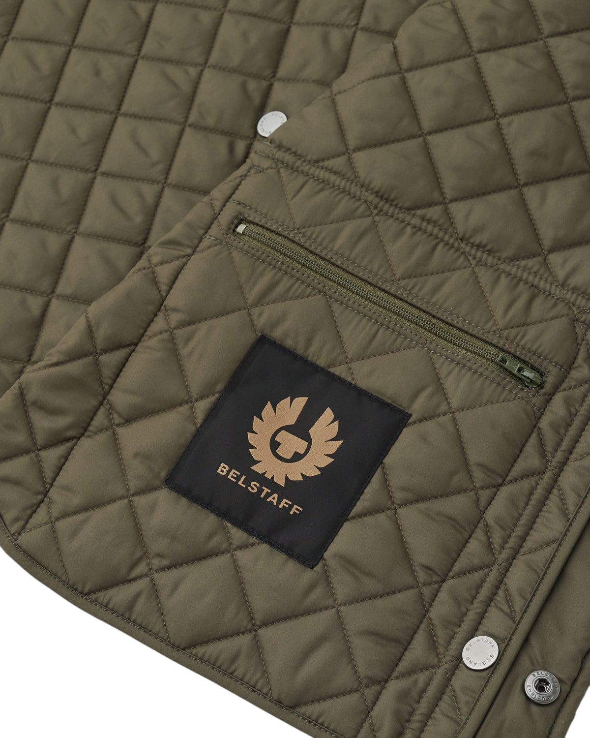 Belstaff Icon Quilted Nyon Waistcoat / Gilet Faded Olive