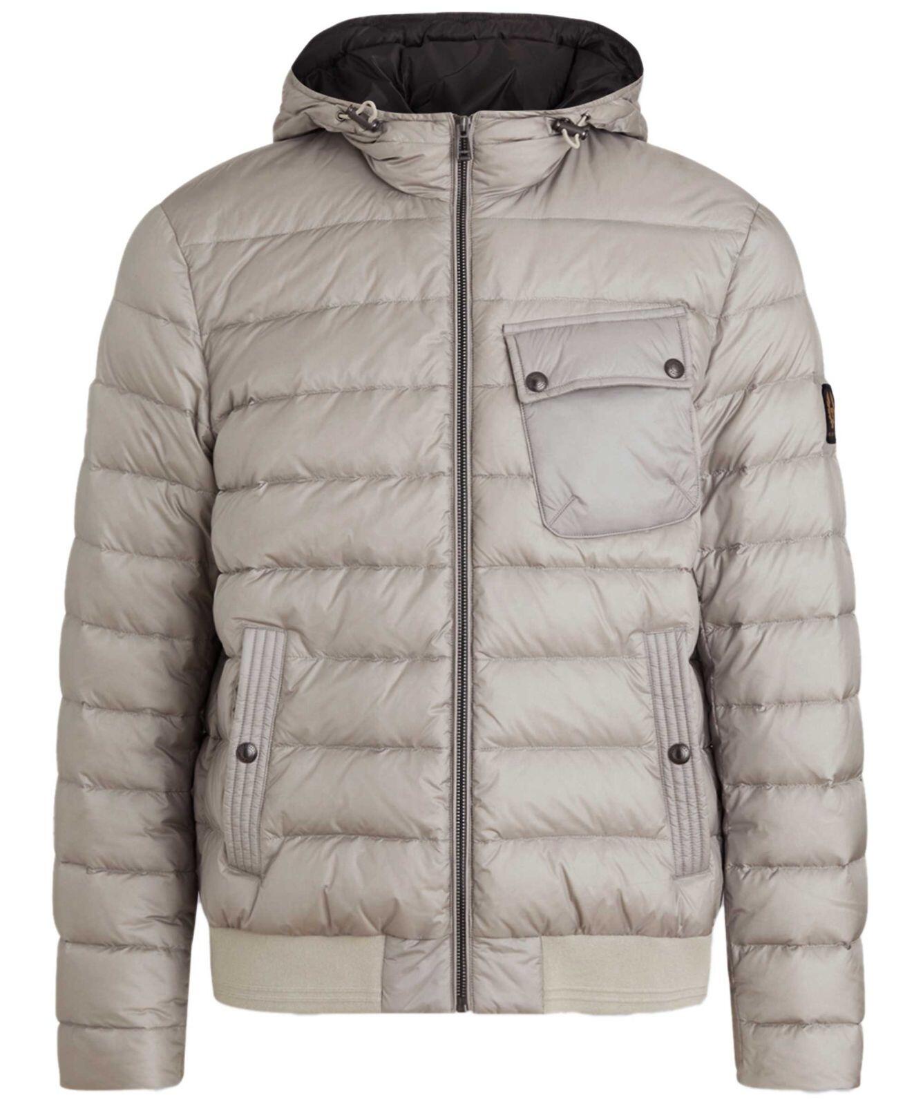 Belstaff Streamline Down Hooded Jacket Chrome Grey