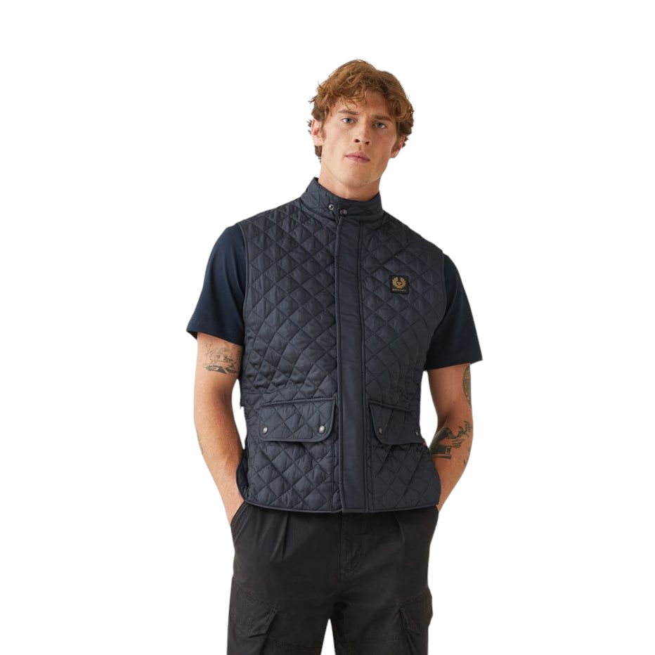 Belstaff Icon Quilted Nyon Waistcoat / Gilet Dark Navy