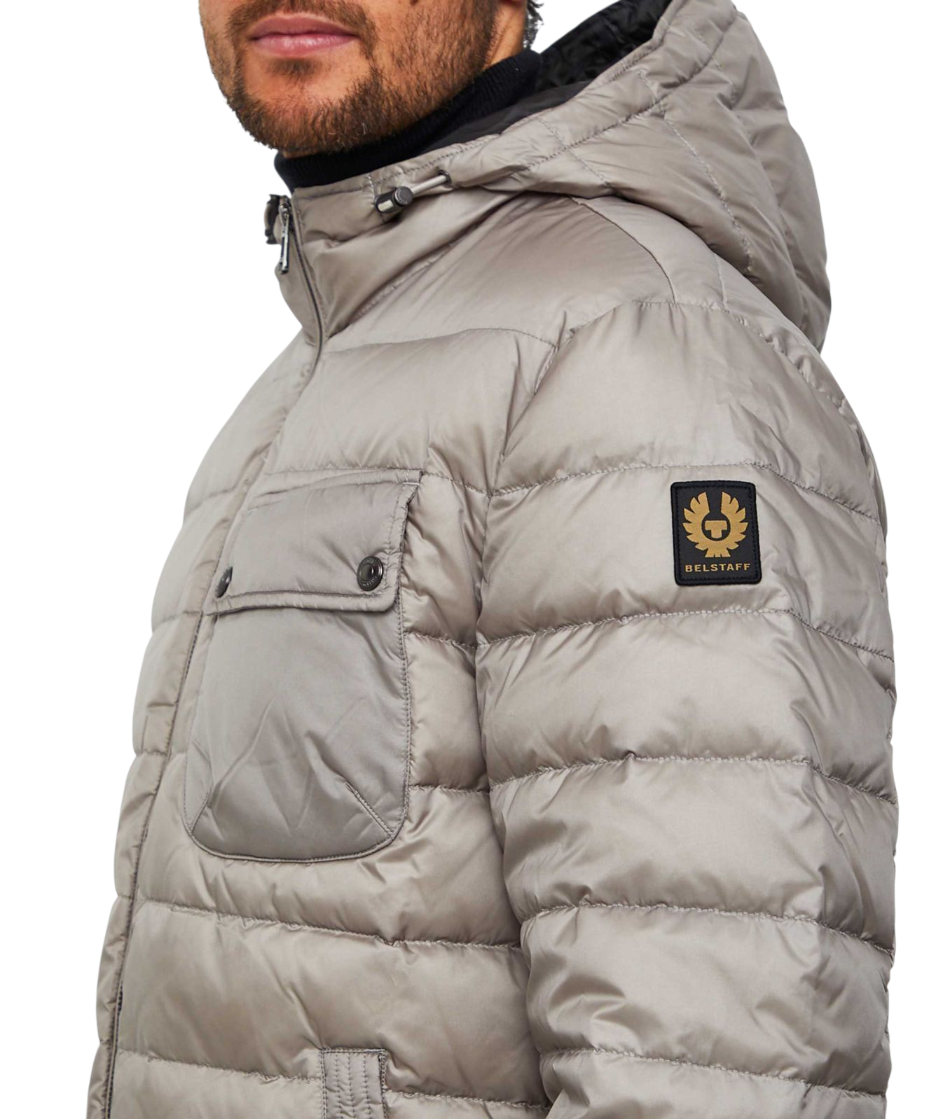 Belstaff Streamline Down Hooded Jacket Chrome Grey