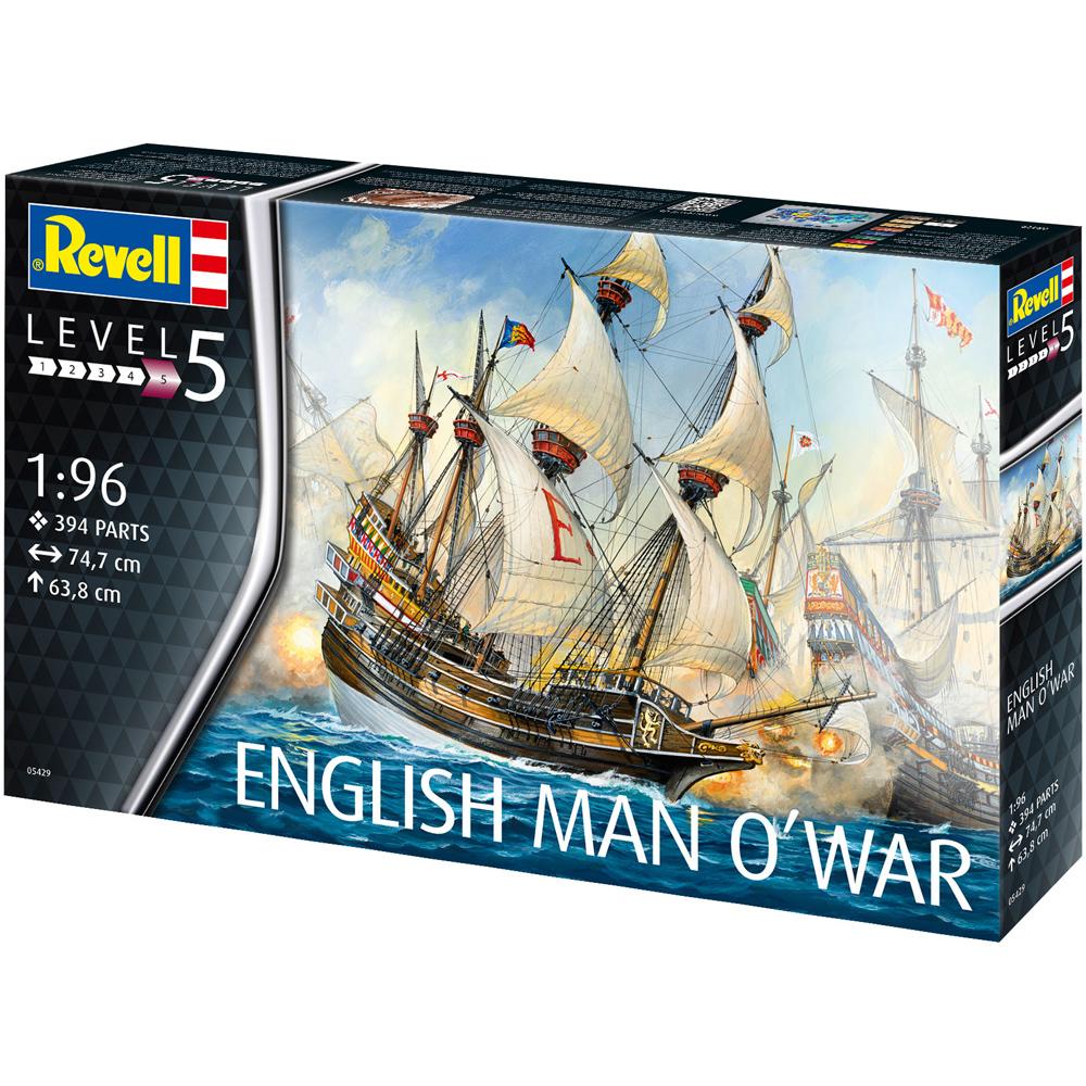 Revell English Man o'War Warship Model Kit (Scale 1:96)