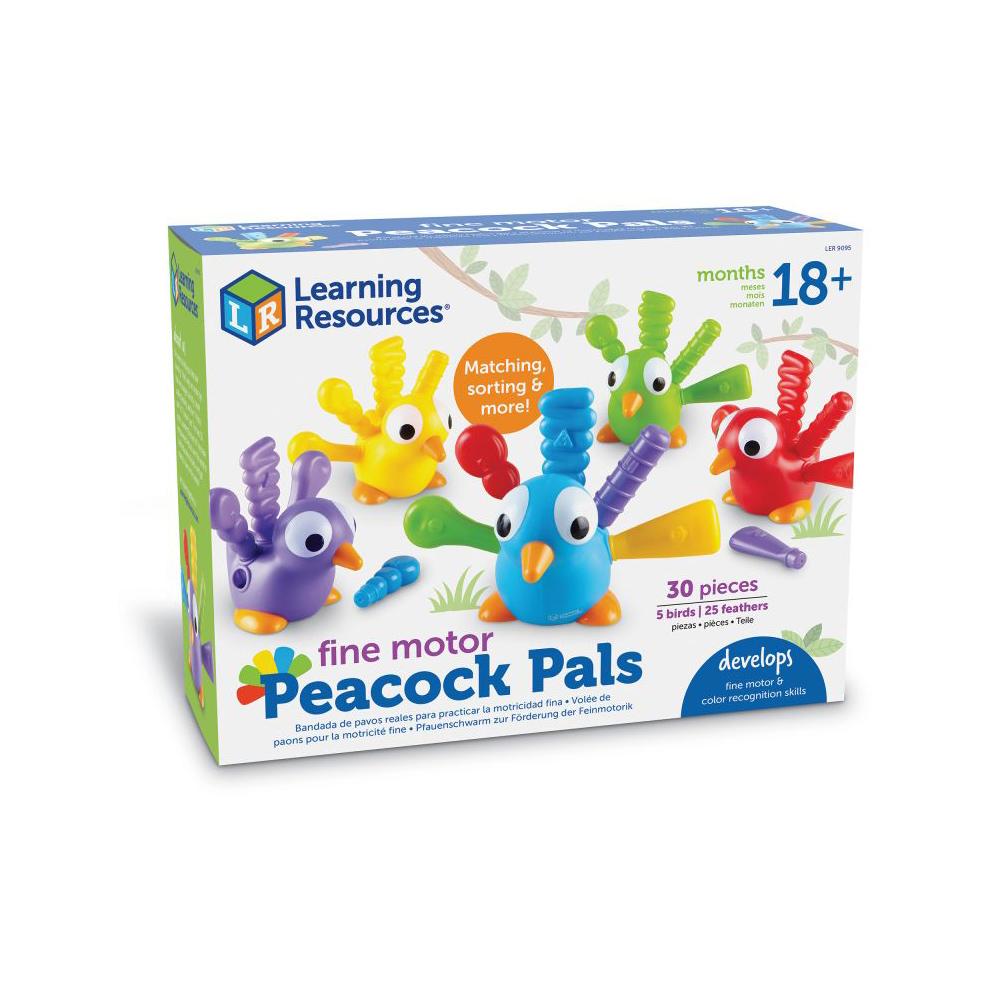 Learning Resources Fine Motor Peacock Pals - Pack of Five Peacocks