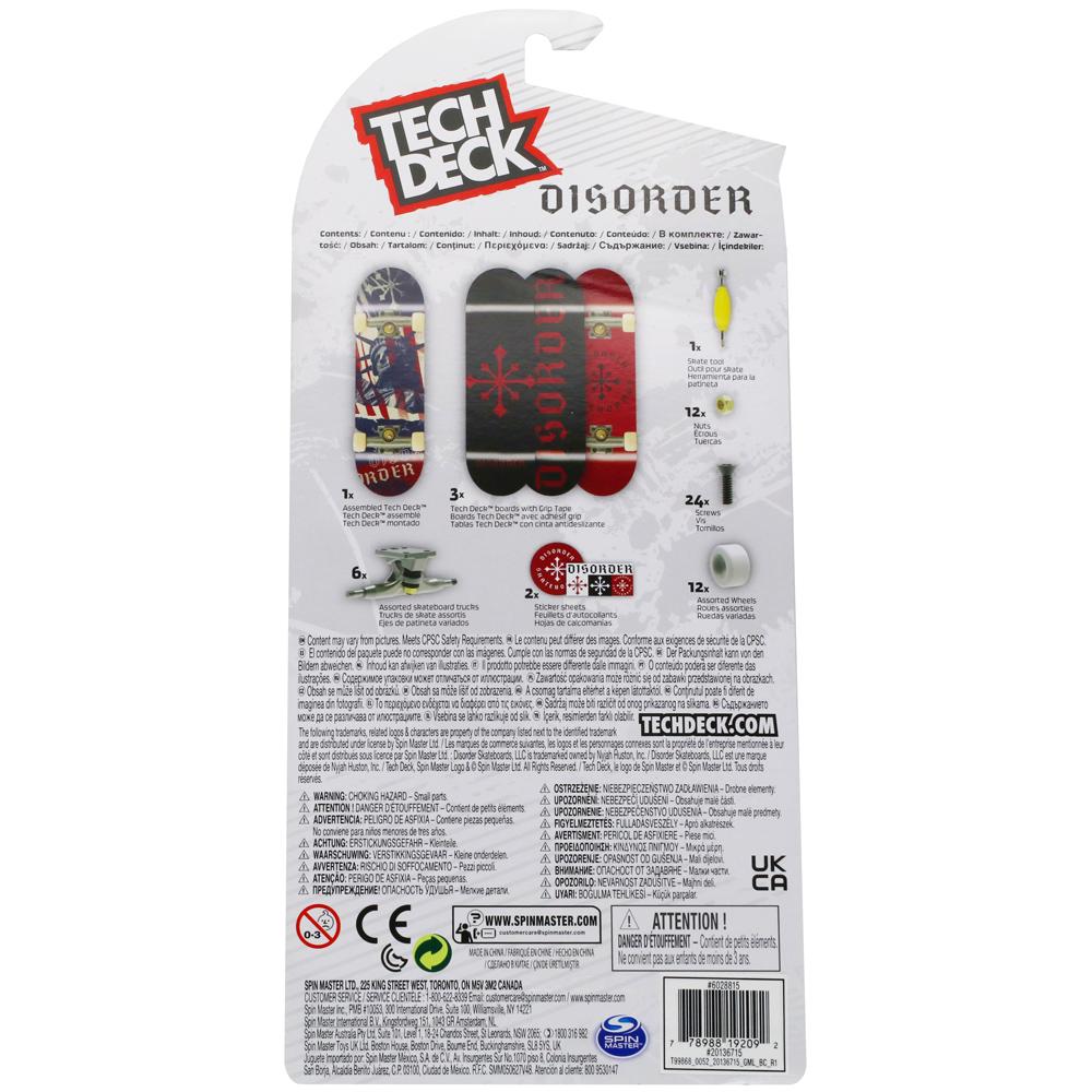 Tech Deck Disorder 96mm Fingerboard 4 Pack Assembly Set for Ages 6+