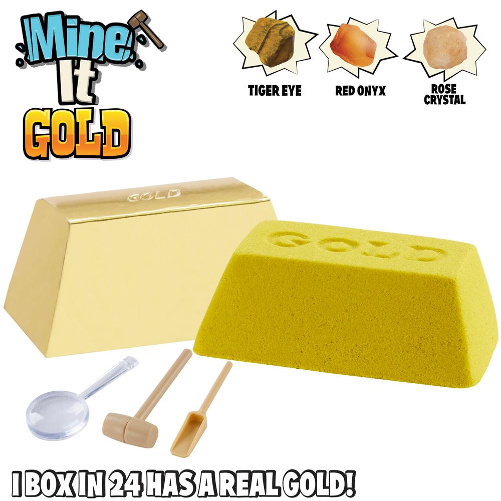 Mine It Gold Block Excavation Toy with Precious Stone and Tools for Ages 5+