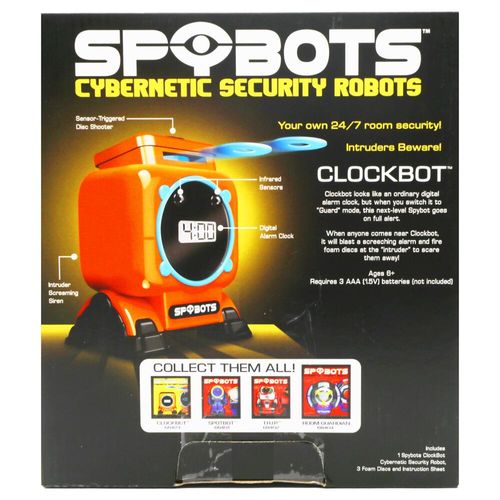 Spybots CLOCKBOT Cybernetic Security Robot Alarm Clock
