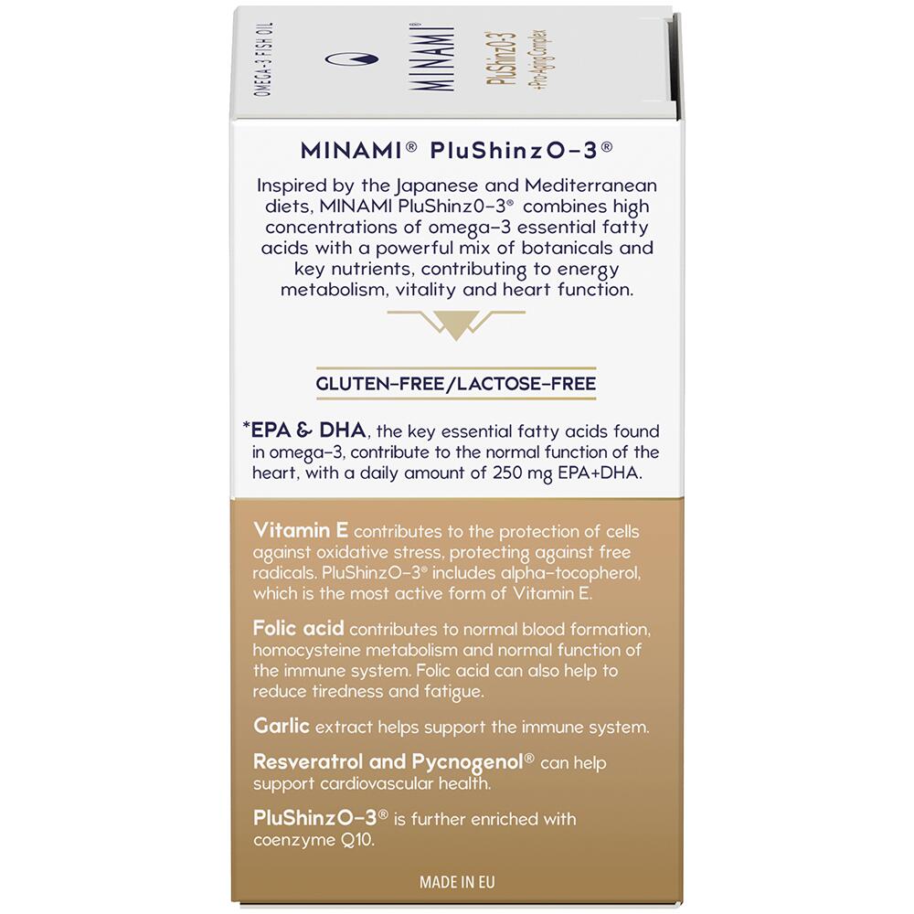 MINAMI Omega-3 Fish Oil PluShinzO-3 Antioxidant Complex 30 Softgels