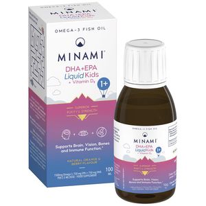 MINAMI Omega 3 Fish Oil DHA+EPA Liquid for Kids 100ml Bottle