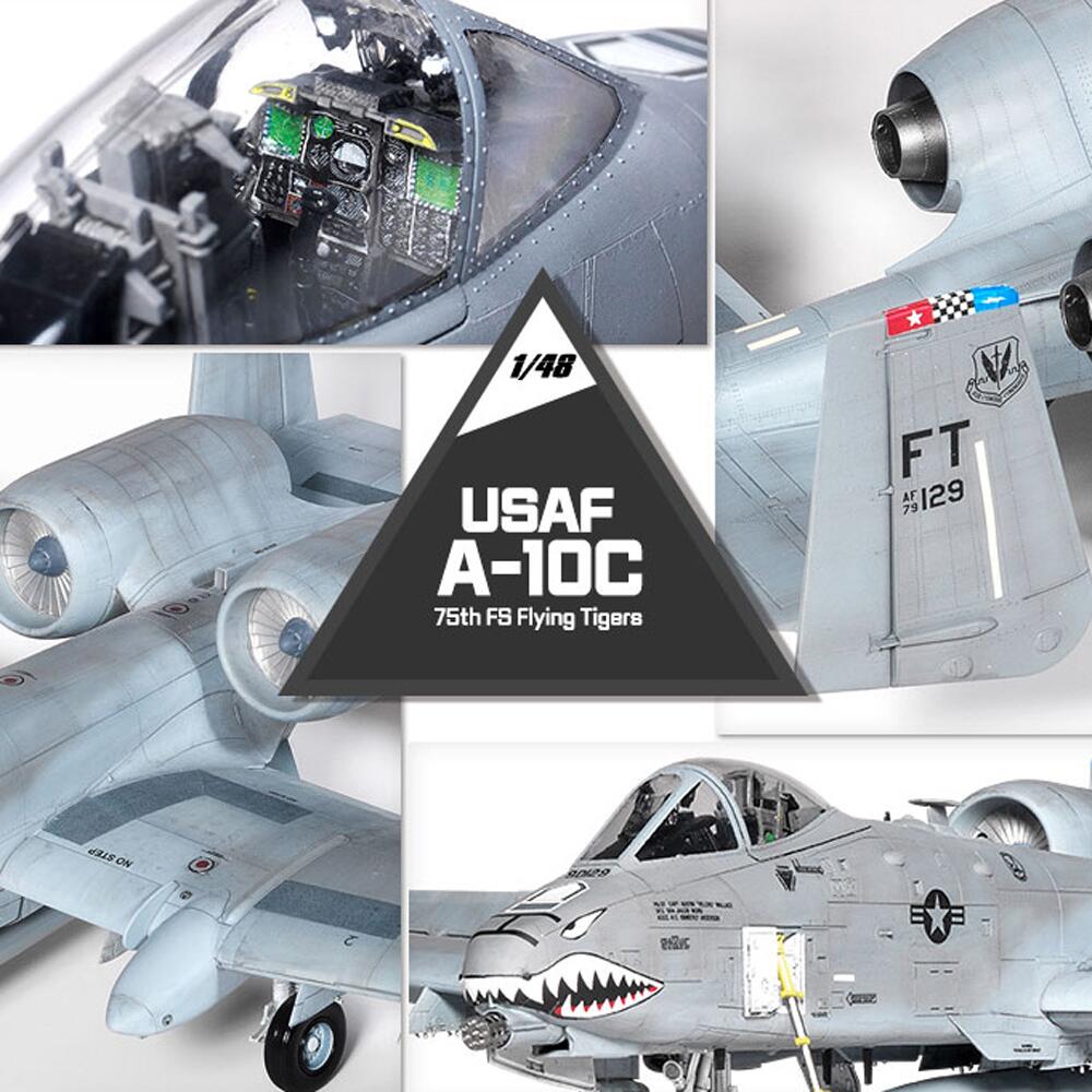 Academy USAF A-10C 75th FS Flying Tigers Military Aircraft Model Kit ...