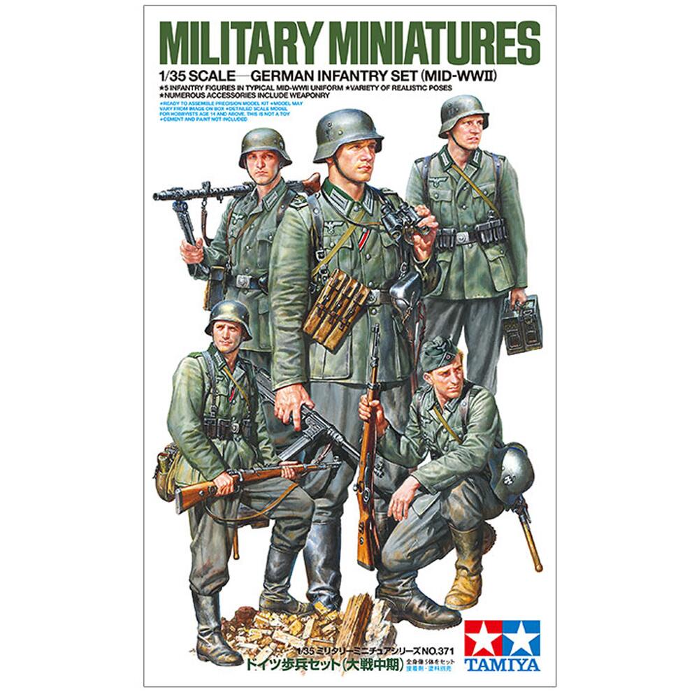 Tamiya German Infantry Figure Set Mid-WWII Kit 35371 Scale 1/35