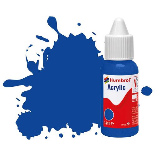 Humbrol Acrylic Paint No 14 French Blue Gloss 14ml