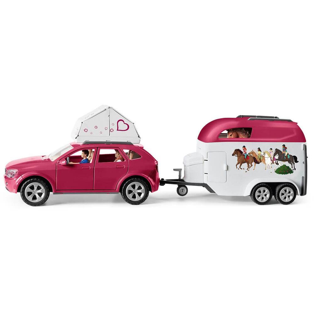 Schleich Horse Club Adventures Playset with Car and Trailer for Ages 5-12