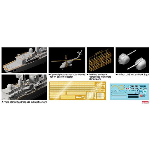 Dragon HMS Sheffield Type 42 Destroyer Ship Premium Model Kit Scale 1:700