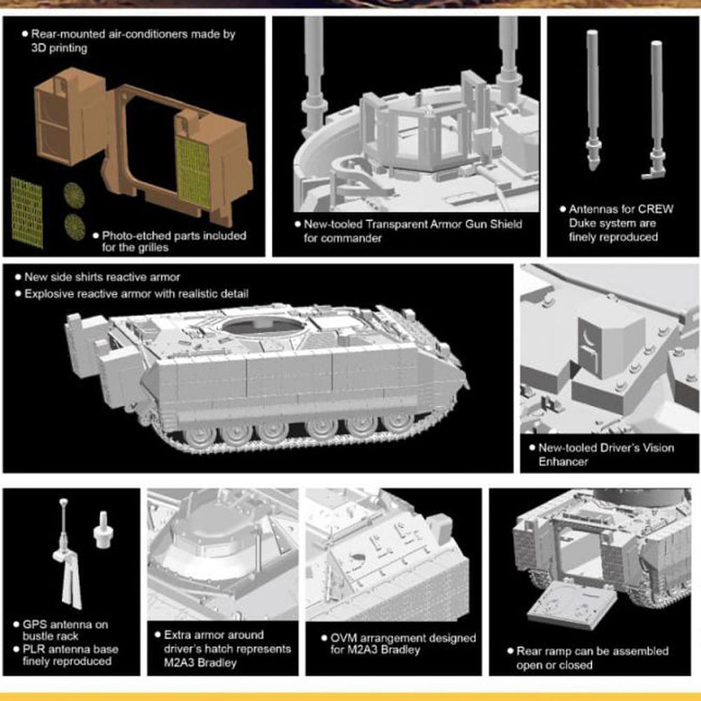 Dragon M2A3 Bradley BUSK III Military Armor Pro Tank Model Kit D7678 ...