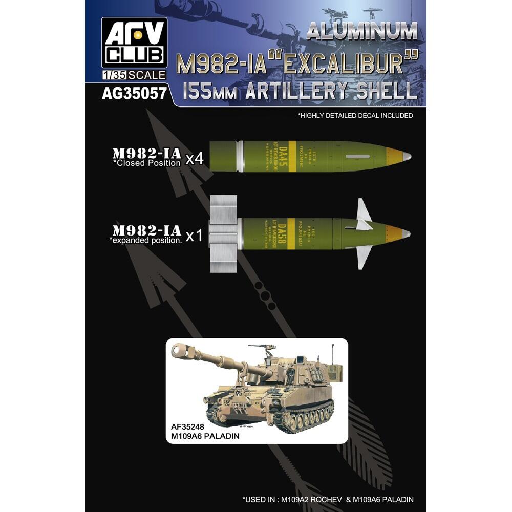 AFV Club M982-IA Excalibur 155mm Artillery Shell Set Model Accessory Scale 1:35
