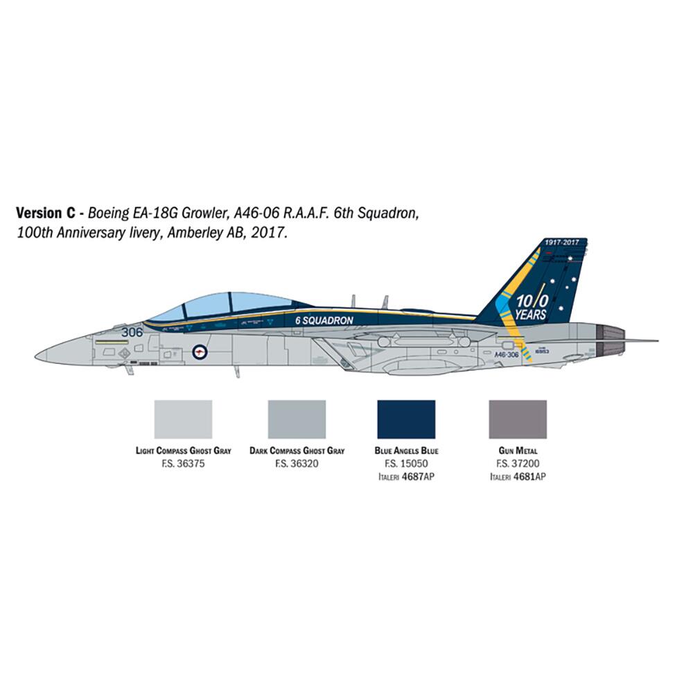 Italeri EA-18G Growler Military Aircraft Model Kit Scale 1/48