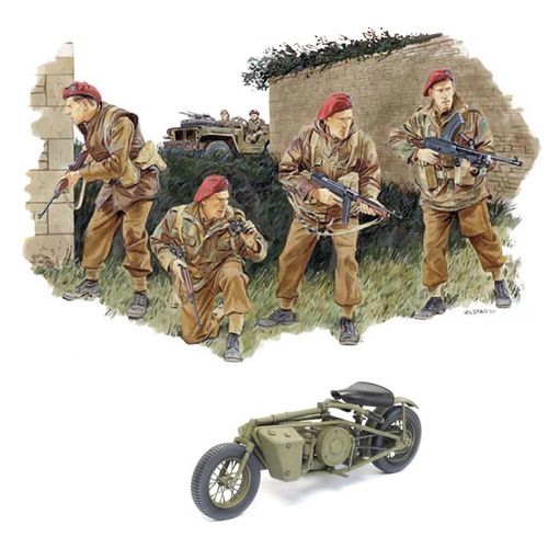 Dragon 2nd SAS Regiment with Welbike & Drop Tube Container Model Kit 1/35