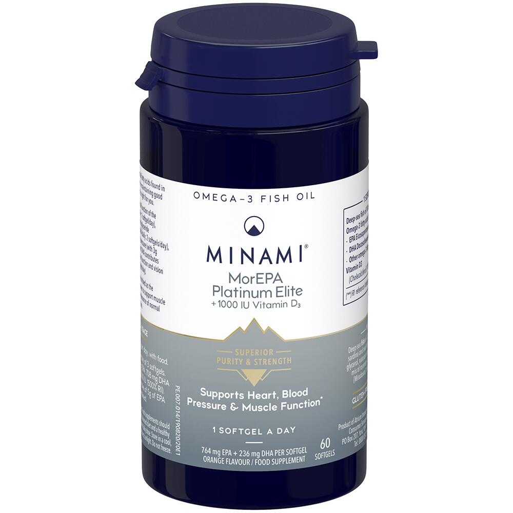 MINAMI Omega-3 Fish Oil MorEPA Platinum Elite + 1000 IU Vitamin D3 60 ...