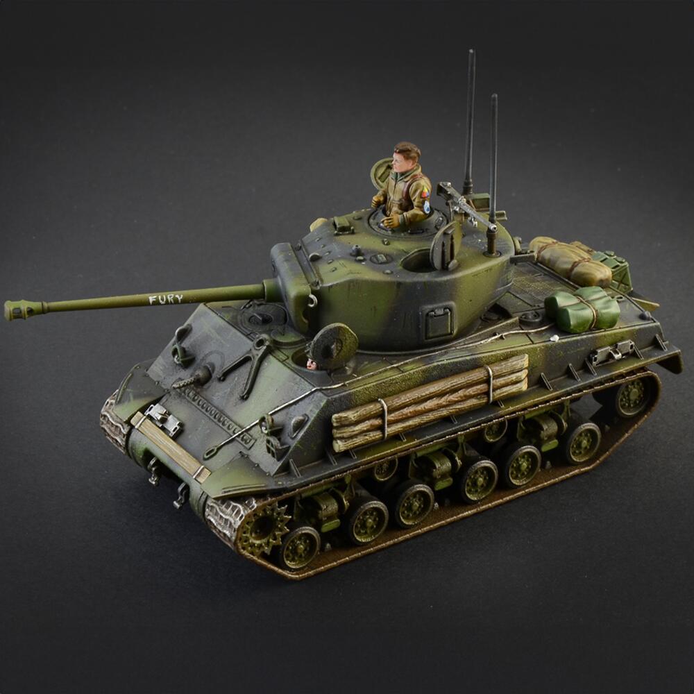Italeri Sherman M4A3E8 Fury Tank WWII Model Kit Scale 1:56