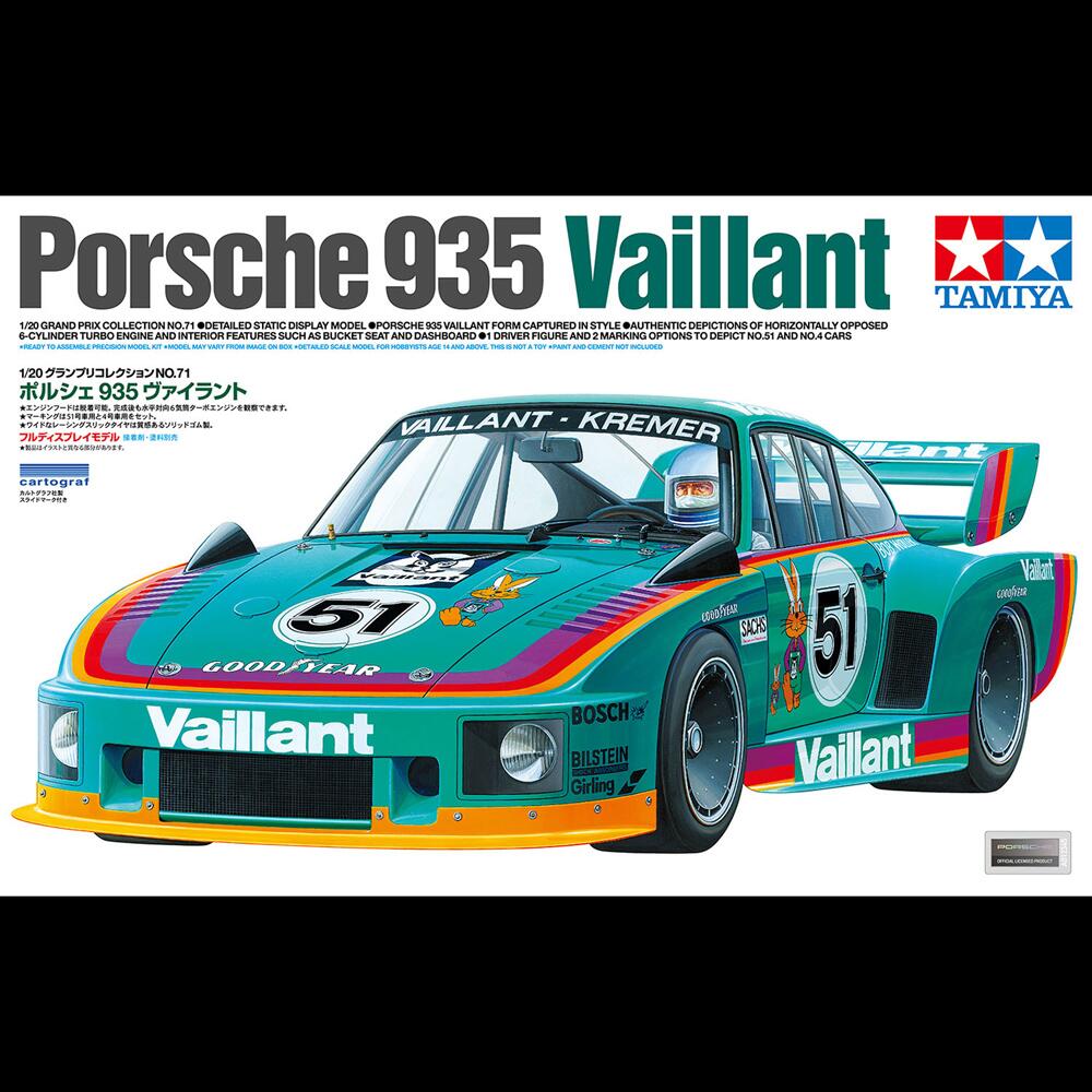 Tamiya Porsche 935 Vaillant Racing Car Model Kit Scale 1/20