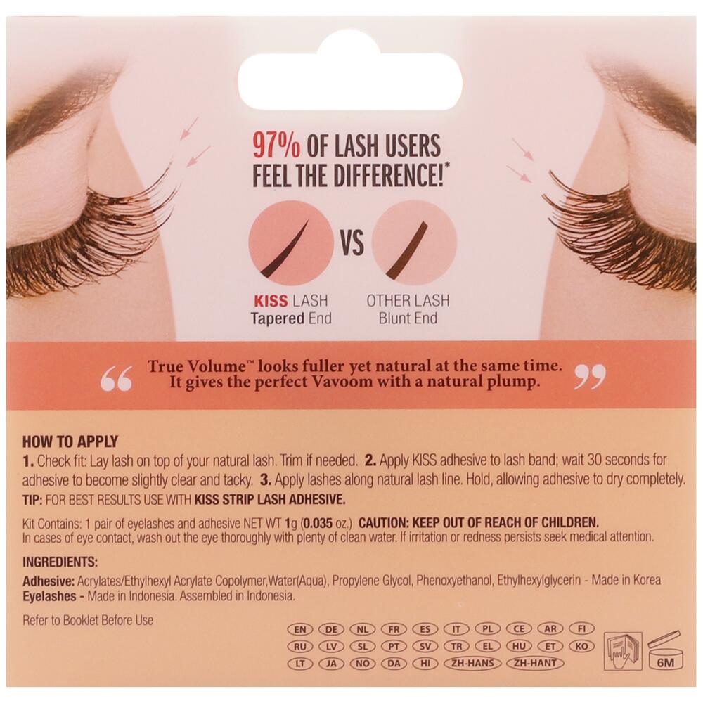 KISS True Volume Pumped Up Effect Artificial Eyelashes Ritzy Natural ...