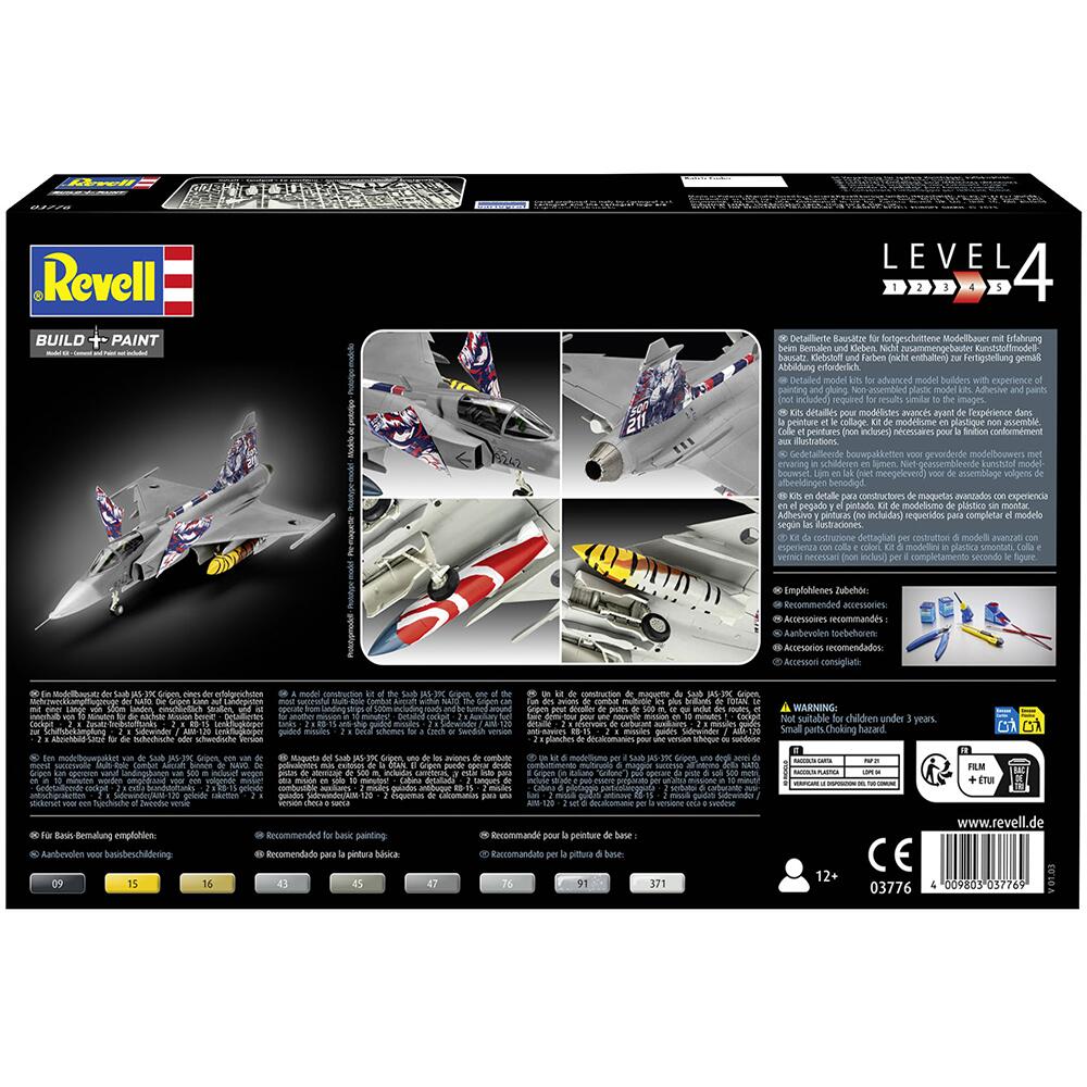 Revell Saab JAS-39C Gripen Military Aircraft Model Kit Scale 1:72