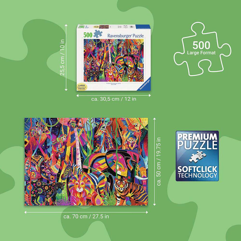 Ravensburger Jewelled Jungle 500 Piece Large Format Jigsaw Puzzle
