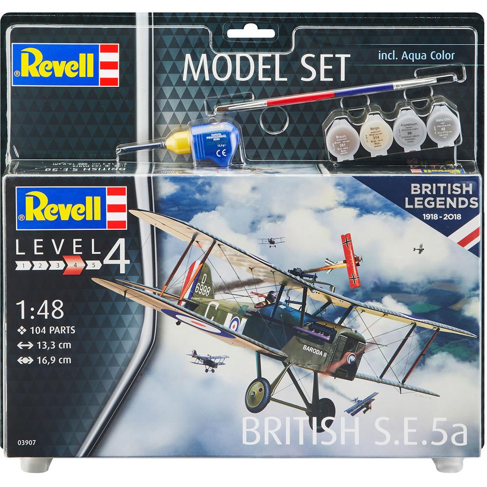 Revell British Legends British SE5a Plane MODEL SET Level 4 Scale 148