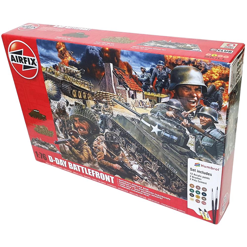 Airfix D-Day Battlefront Battlefield Diorama Set Model Kit (Scale 1:76)