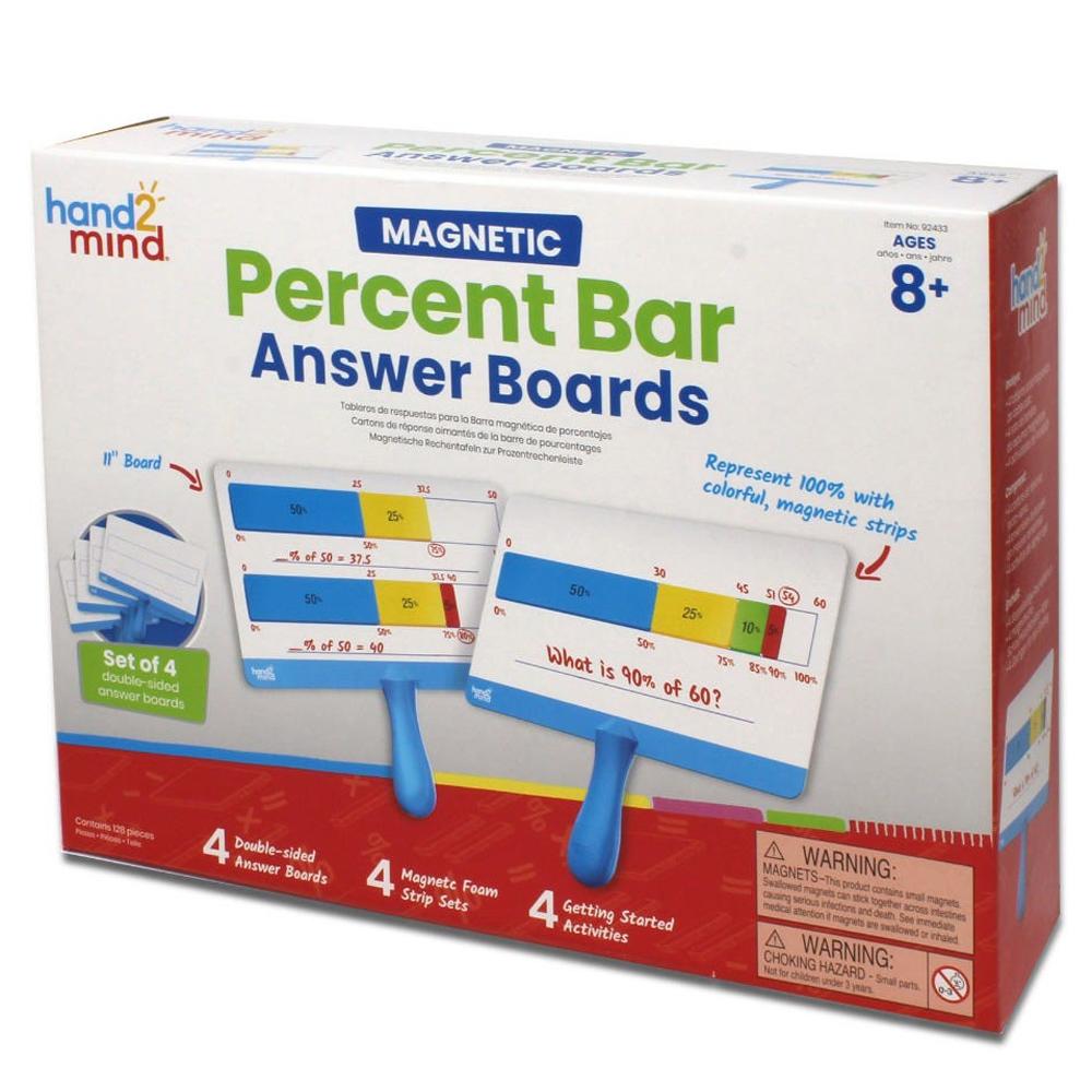Learning Resources Hand2Mind Percent Bar Classroom Answer Boards (Set of 4)