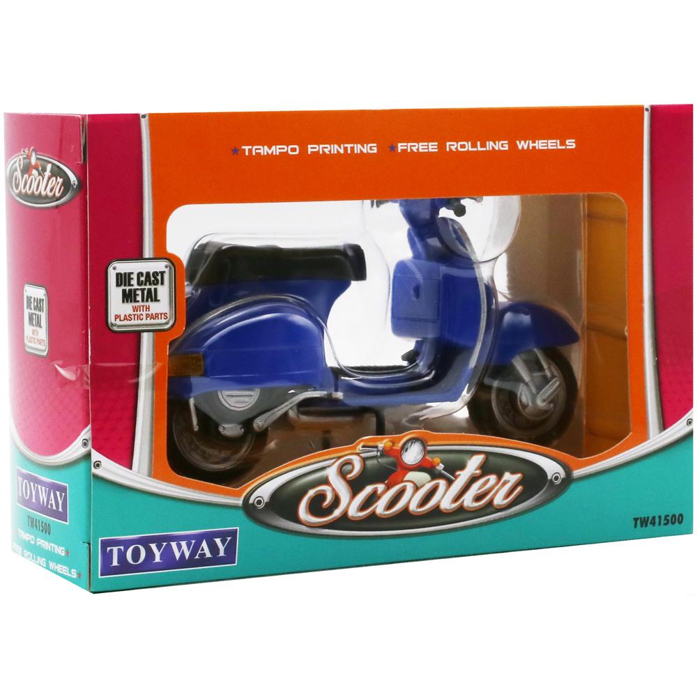 Toyway Scooter Die Cast Metal Model Motorcycle in BLUE