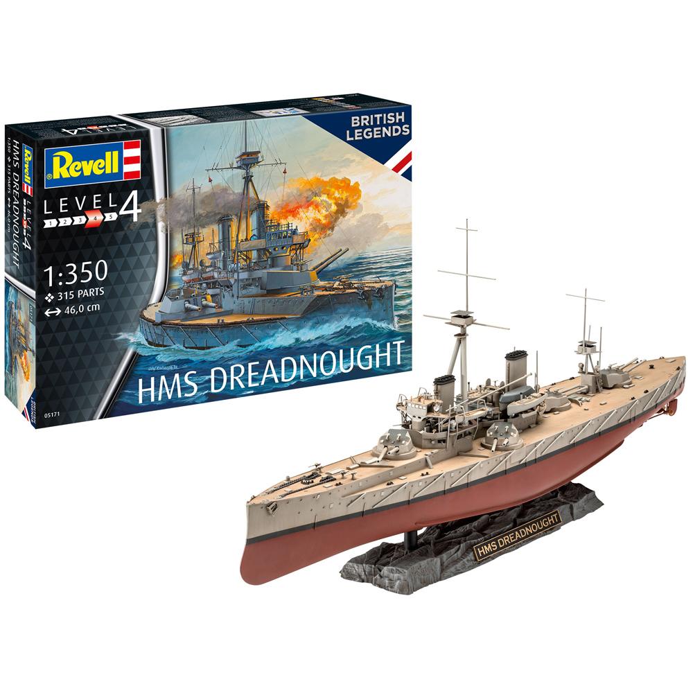 Revell HMS Dreadnought Warship Military British Legends Model Kit Scale ...