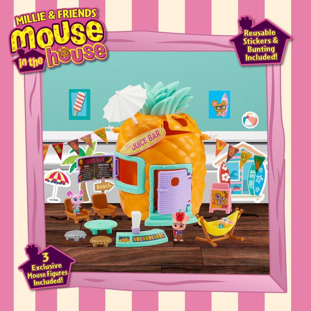 Mouse in The House Pineapple Juice Bar Playset with Figures for Ages 3+