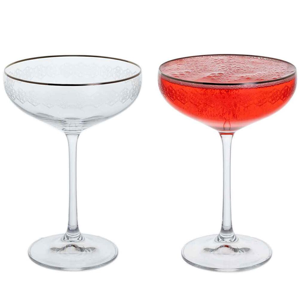 Dartington Gatsby Cocktail Saucer Glasses 290ml 18cm Tall Set of 2