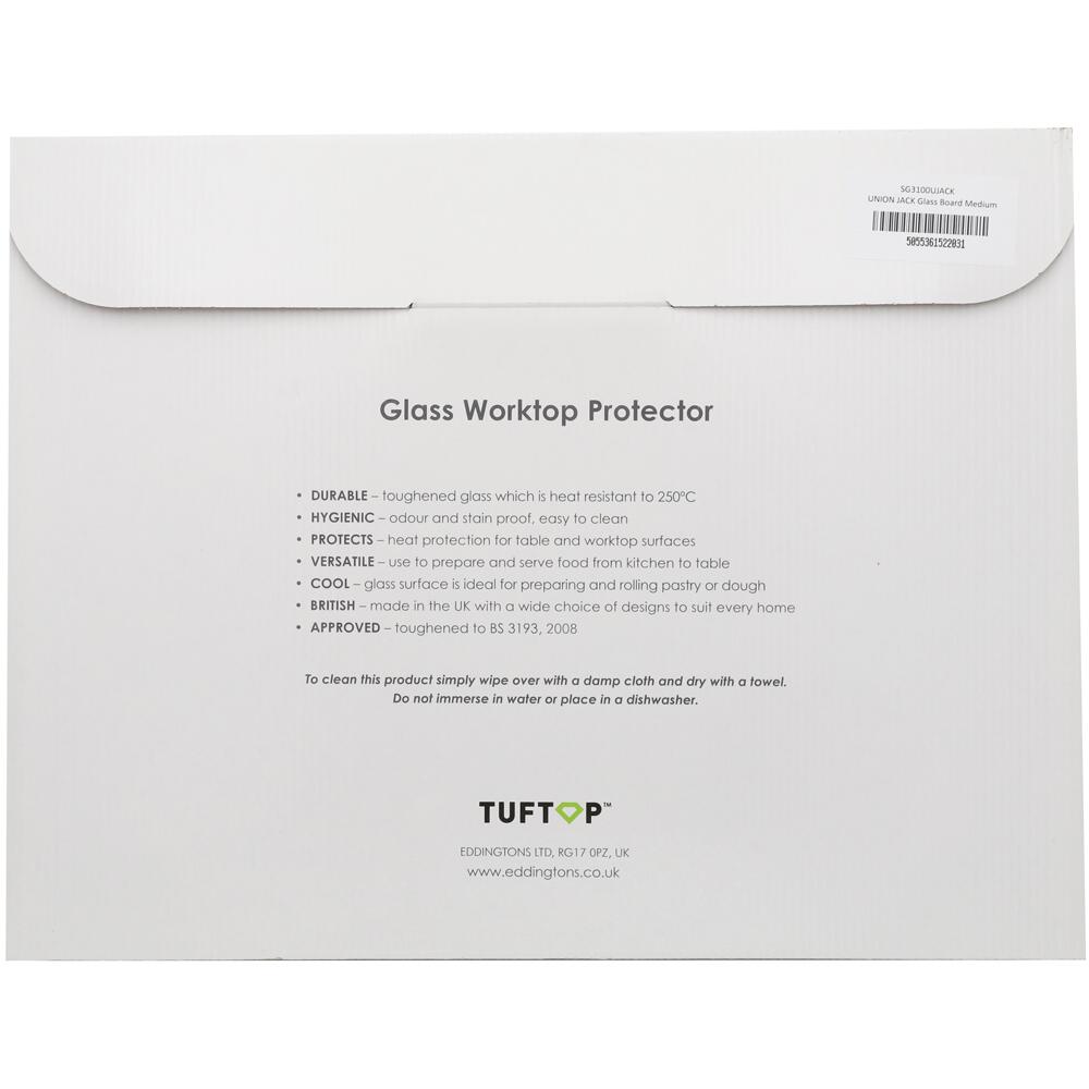 Tuftop Union Jack Worktop Protector Glass Medium 40 x 30cm