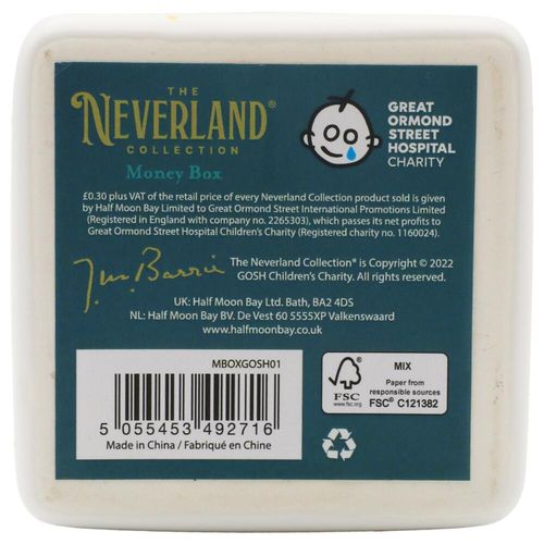 The Neverland Collection Peter Pan Ceramic Cube Money Box