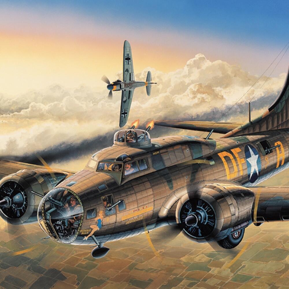 Academy B-17F Memphis Belle Military Bomber Aircraft Model Kit (Scale 1:72)